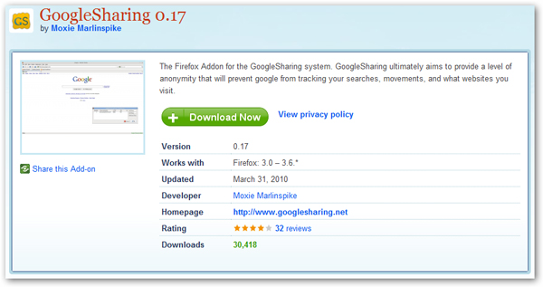 GoogleSharing, un programa para navegar de manera anónima en Google