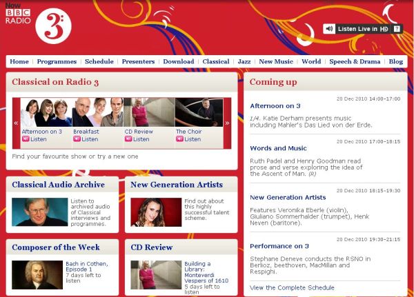 Radio HD, la BBC experimenta con el sonido HD en la BBC Radio 3 por ...