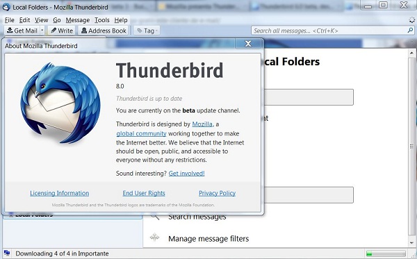 Thunderbird 8 beta, novedades y descarga gratis Thunderbird