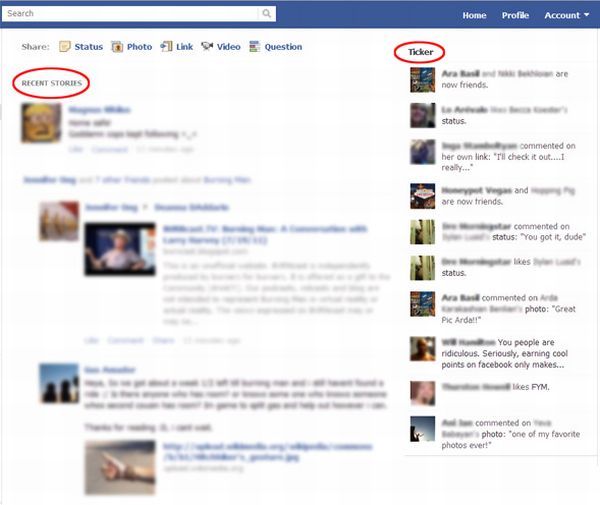 Botones de leer y escuchar en el Ticker de Facebook