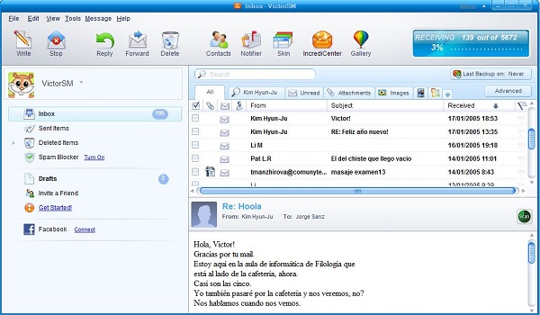 IncrediMail 2, programa gratuito para gestionar el correo