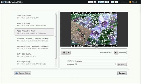 FilelabVideo Editor, edita ví­deo en lí­nea desde tu navegador, gratis