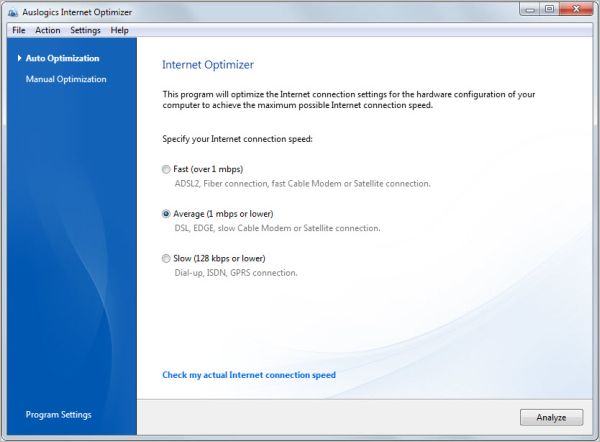 Mejora tu conexión a Internet con Internet Optimizer