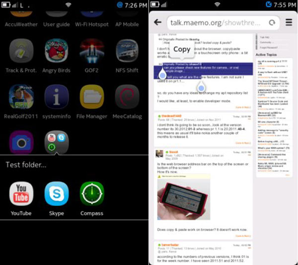 Detalles sobre MeeGo PR1.2 beta para el Nokia N9