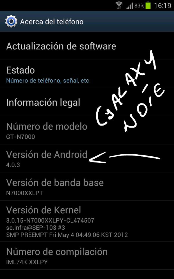 Android 4.0 para el Samsung Galaxy Note llega con sorpresas