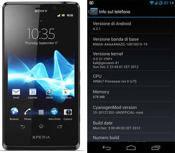 El Sony Xperia T funciona con Android 4.2 gracias a una ROM