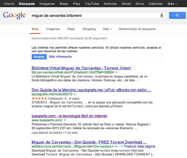 Google vuelve a mostrar resultados de BitTorrent en el buscador