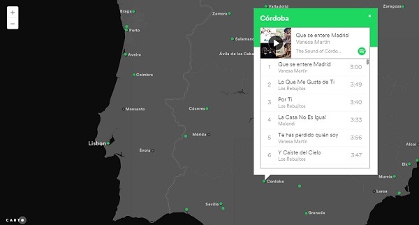 El mapa de la música de Spotify te muestra lo más escuchado en cada ...