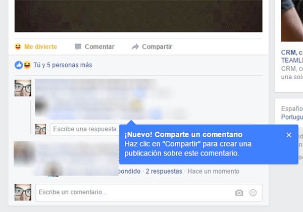 Cómo hacer una publicación de Facebook a partir de un comentario