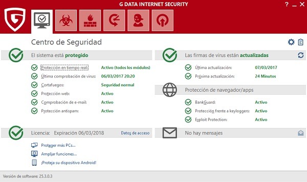 G Data Internet Security 2017, lo hemos probado