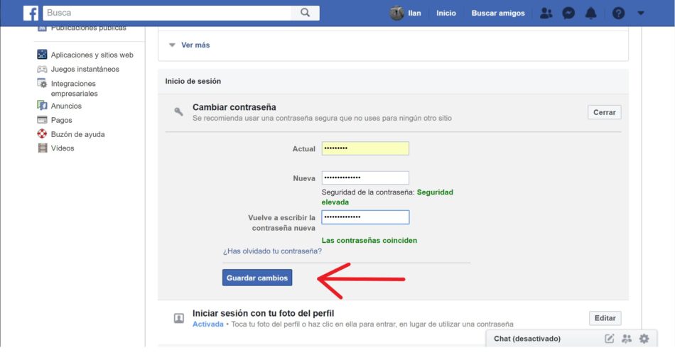 Cómo cambiar la contraseña de tu cuenta de Facebook