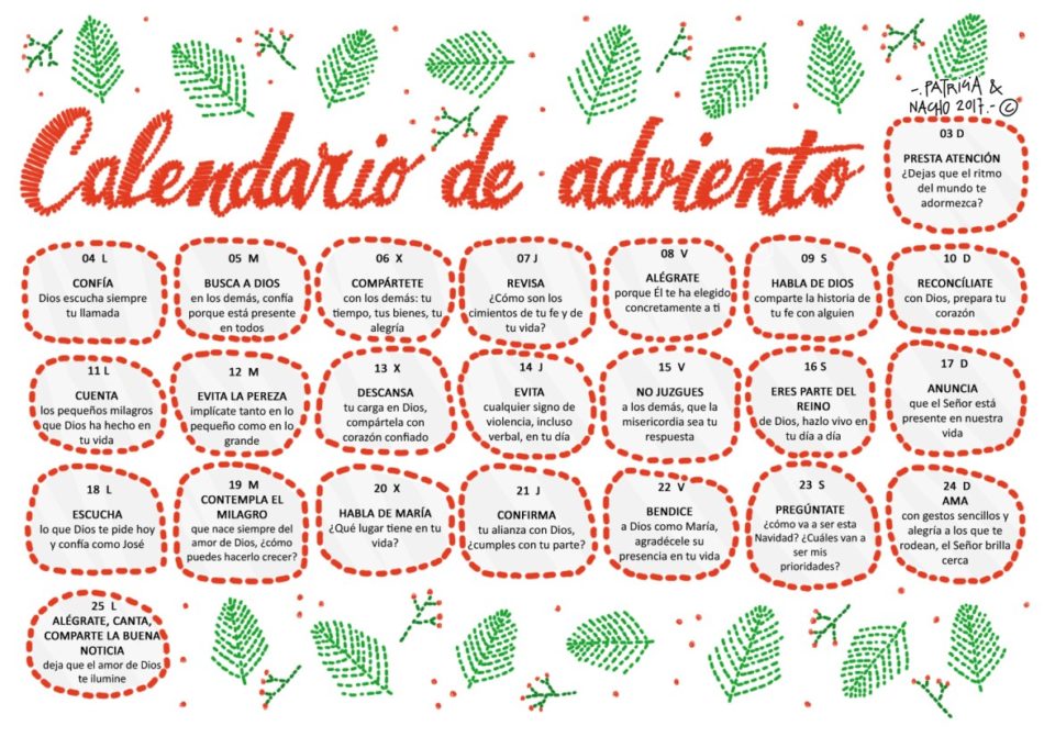 20 imágenes de calendario de adviento 2018 para descargar e imprimir