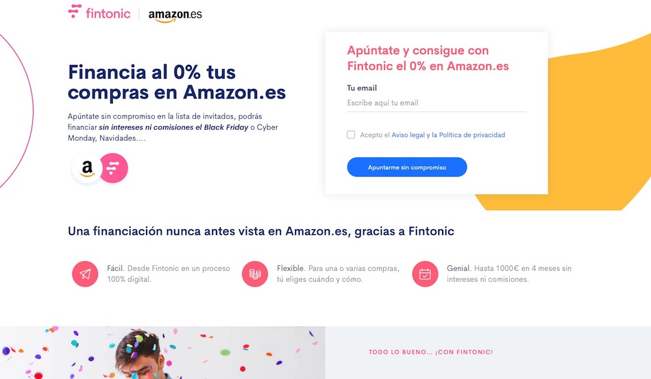 Así puedes financiar tus compras en Amazon a través de Fintonic