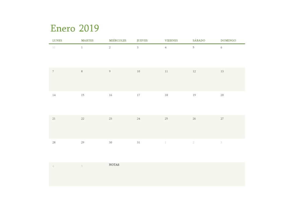 Calendario 2019, más de 150 plantillas para imprimir y descargar gratis