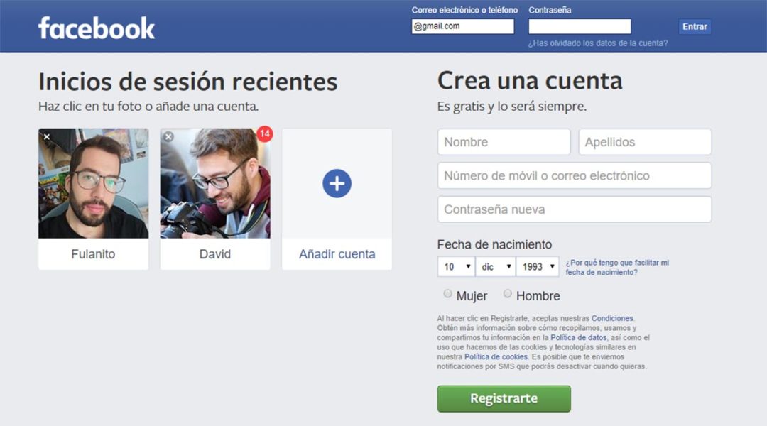 Cómo iniciar sesión en Facebook rápidamente cuando tienes varias cuentas