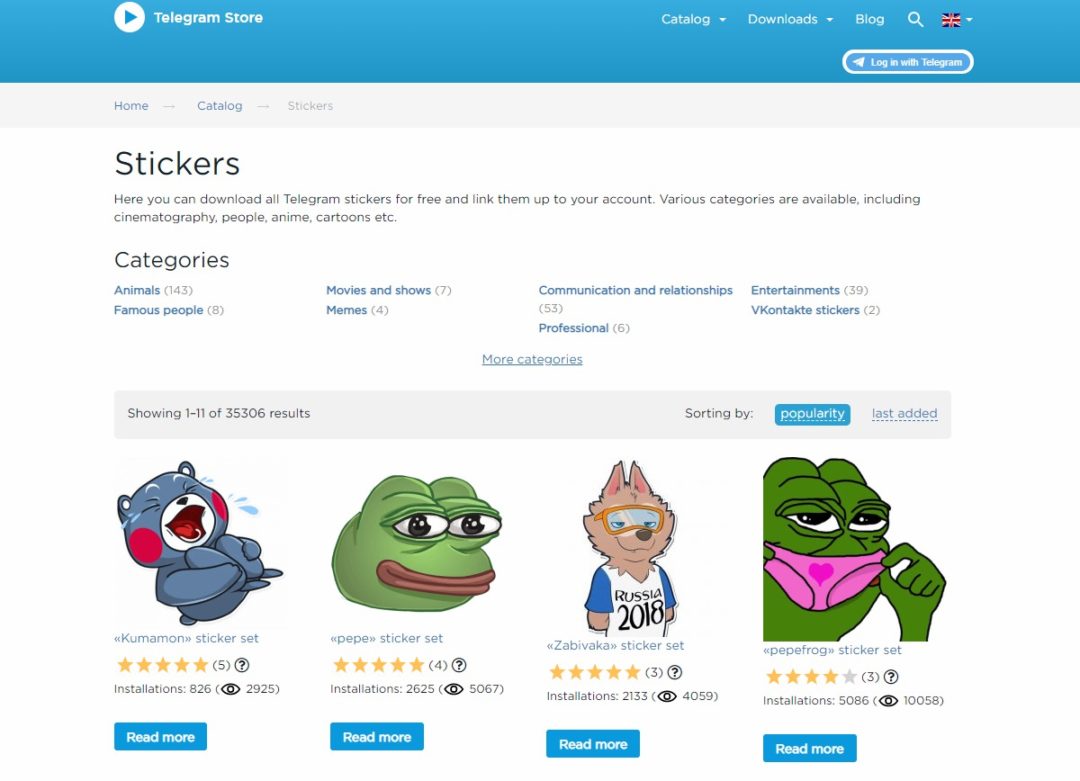 Los 100 mejores packs de stickers para Telegram
