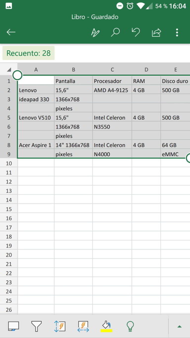 Cómo crear una tabla de Excel a partir de una foto
