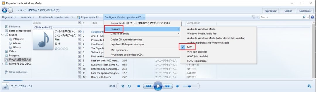 Cómo pasar tus CD a MP3 con el Reproductor Windows Media de Windows 10