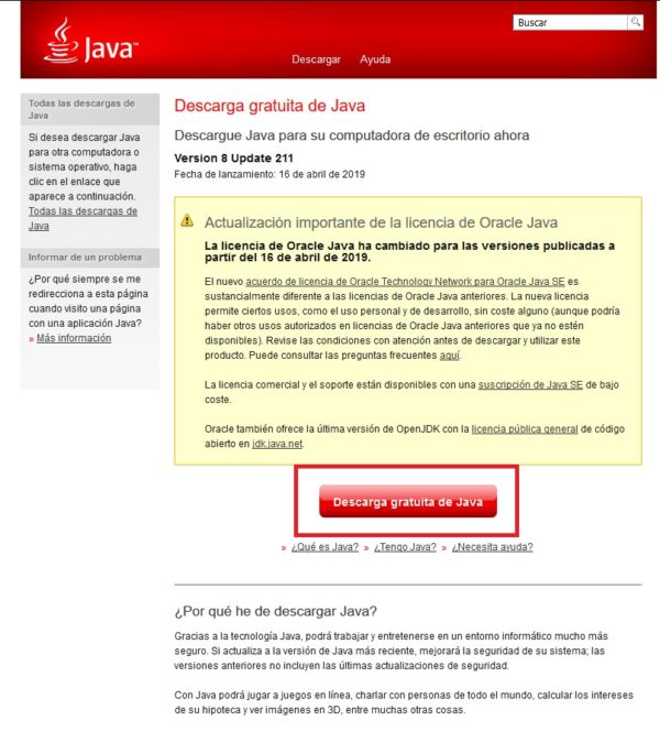 Cómo descargar e instalar Java en Windows 10