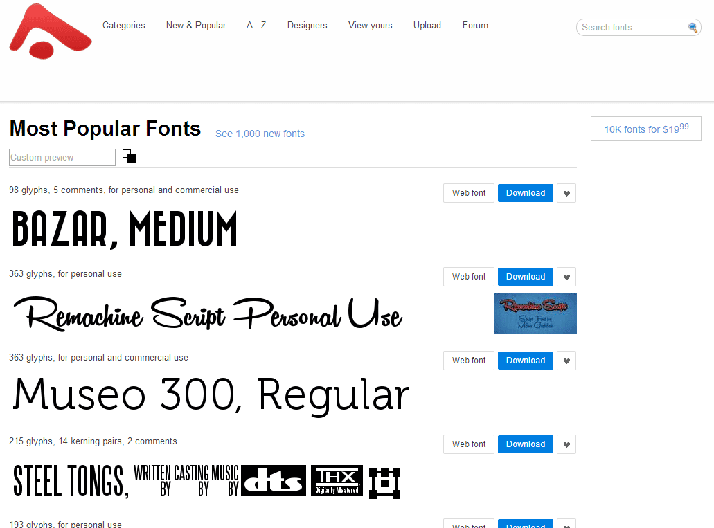10 webs para descargar tipografías gratis