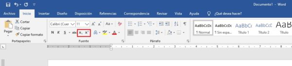 Cómo poner subíndice y superíndice en Word