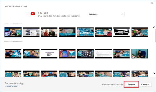 Cómo insertar vídeos en Word