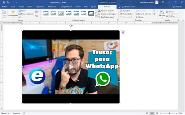 Cómo insertar vídeos en Word