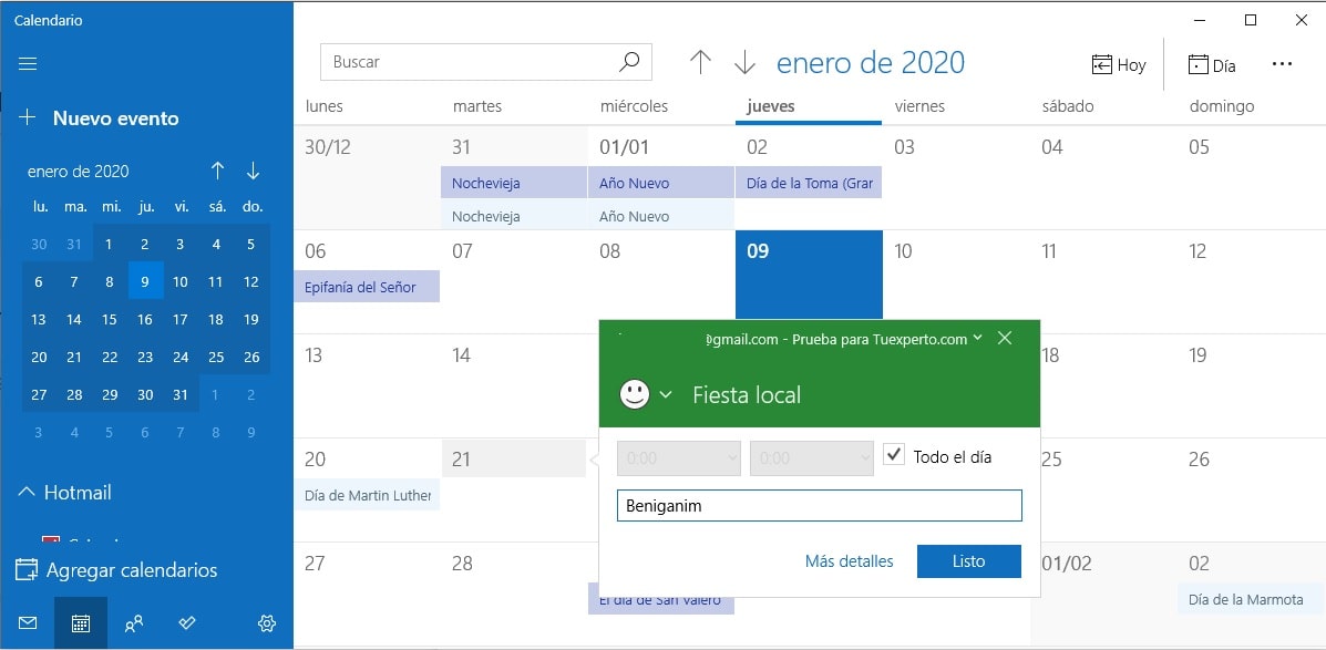 Cómo combinar Google Calendar con la app Calendario de Windows 10