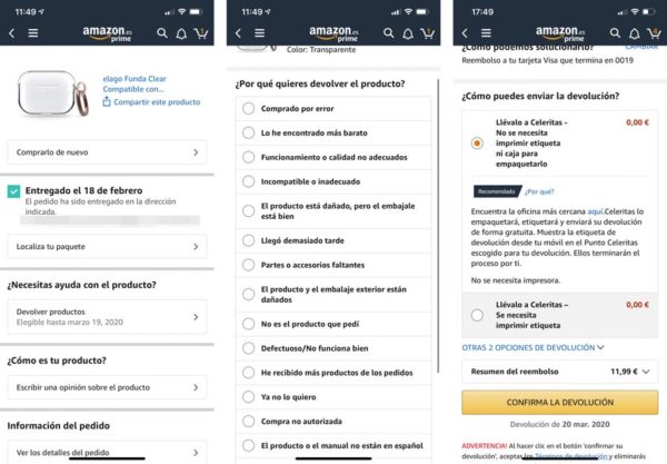 Cómo devolver algo en Amazon sin que te cobren el envío