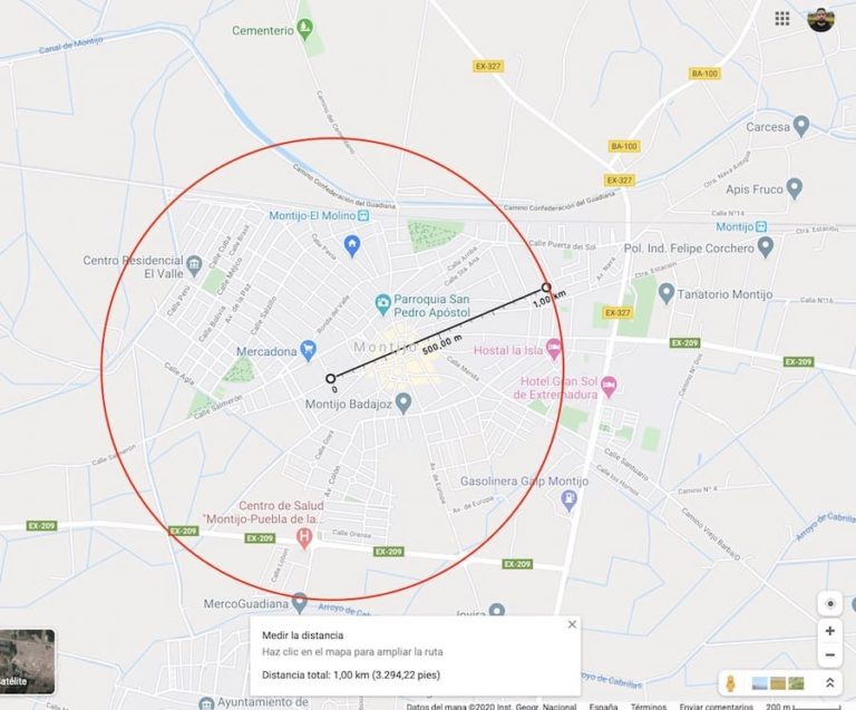 Cómo medir un kilómetro de distancia en Google Maps