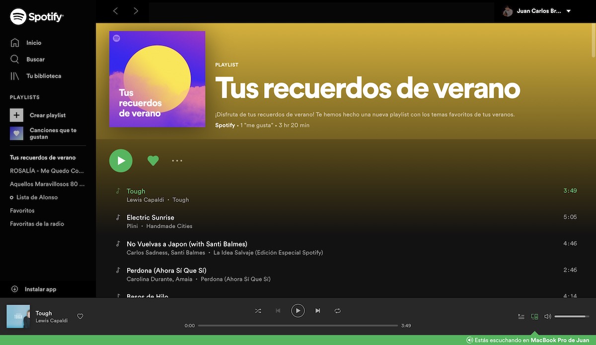 Your Summer Rewind 2020, Spotify recopila tus canciones del verano