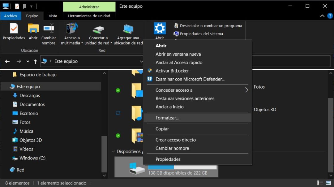 Así puedes formatear tu ordenador con Windows 10