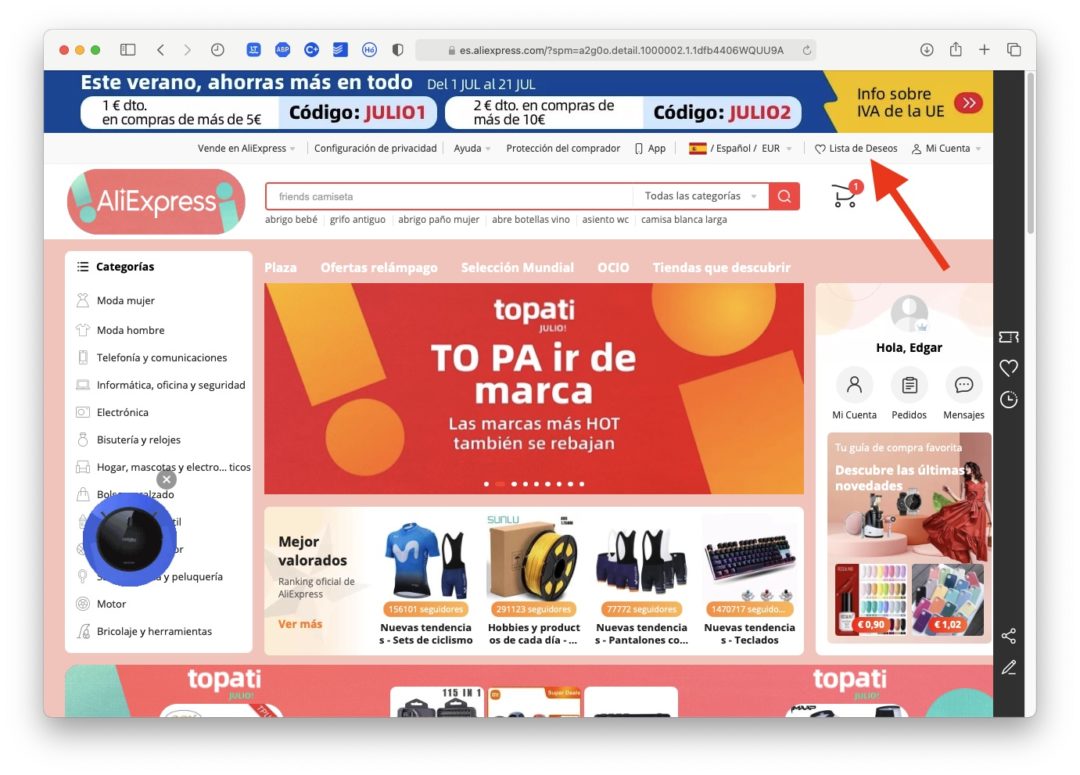 Cómo crear una lista de deseos personalizada de AliExpress paso a paso