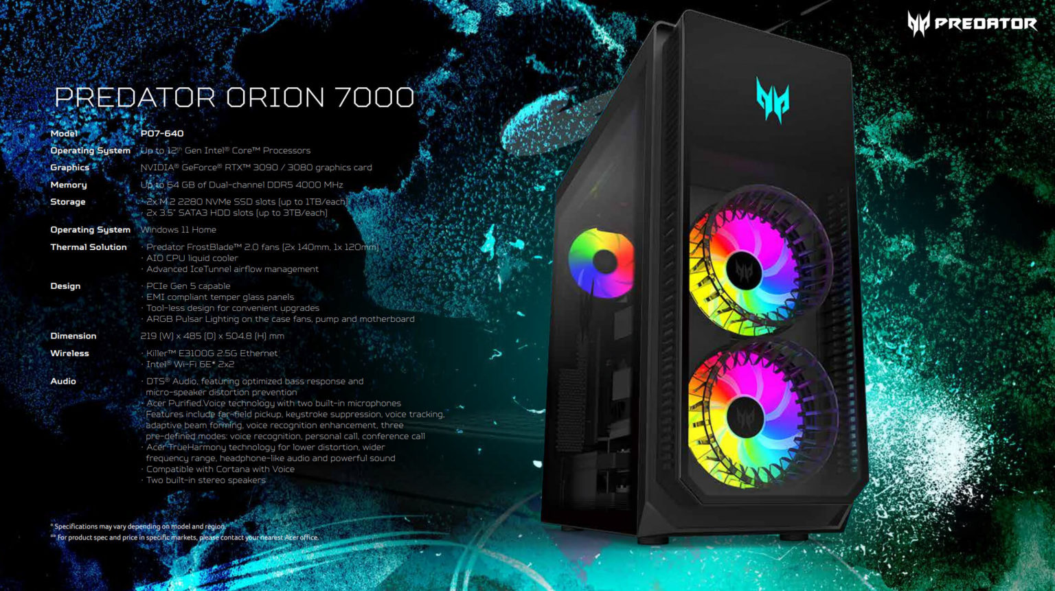Nuevo Predator Orion 7000 de Acer, potencia gráfica con la serie RTX 3090 de NVIDIA