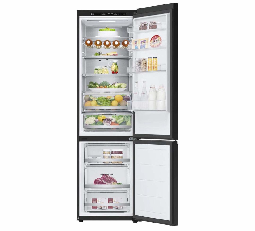 LG Crystal Door Combi 2m, frigorífico con puerta de cristal brillante y ...