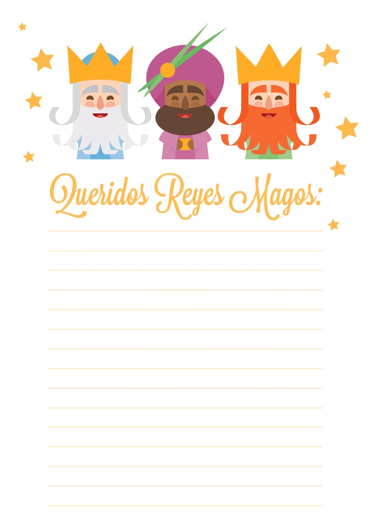 50 cartas para los Reyes Magos para descargar e imprimir
