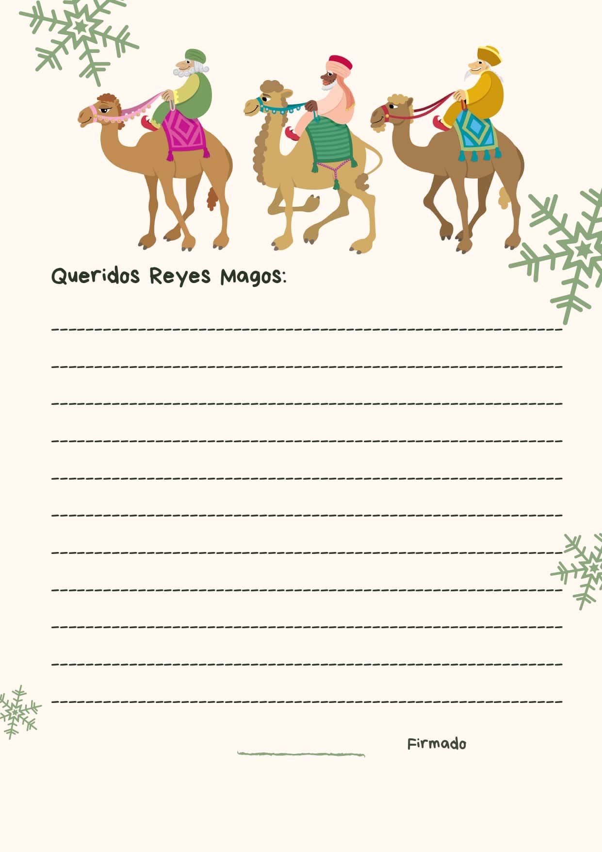 50 cartas para los Reyes Magos para descargar e imprimir