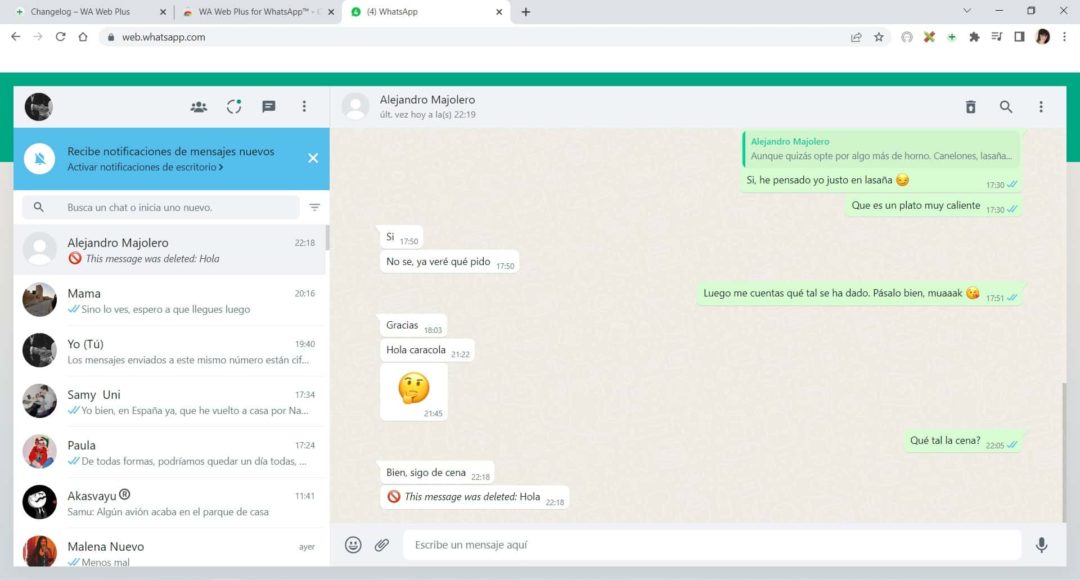 Cómo recuperar los mensajes borrados en WhatsApp desde WhatsApp Web