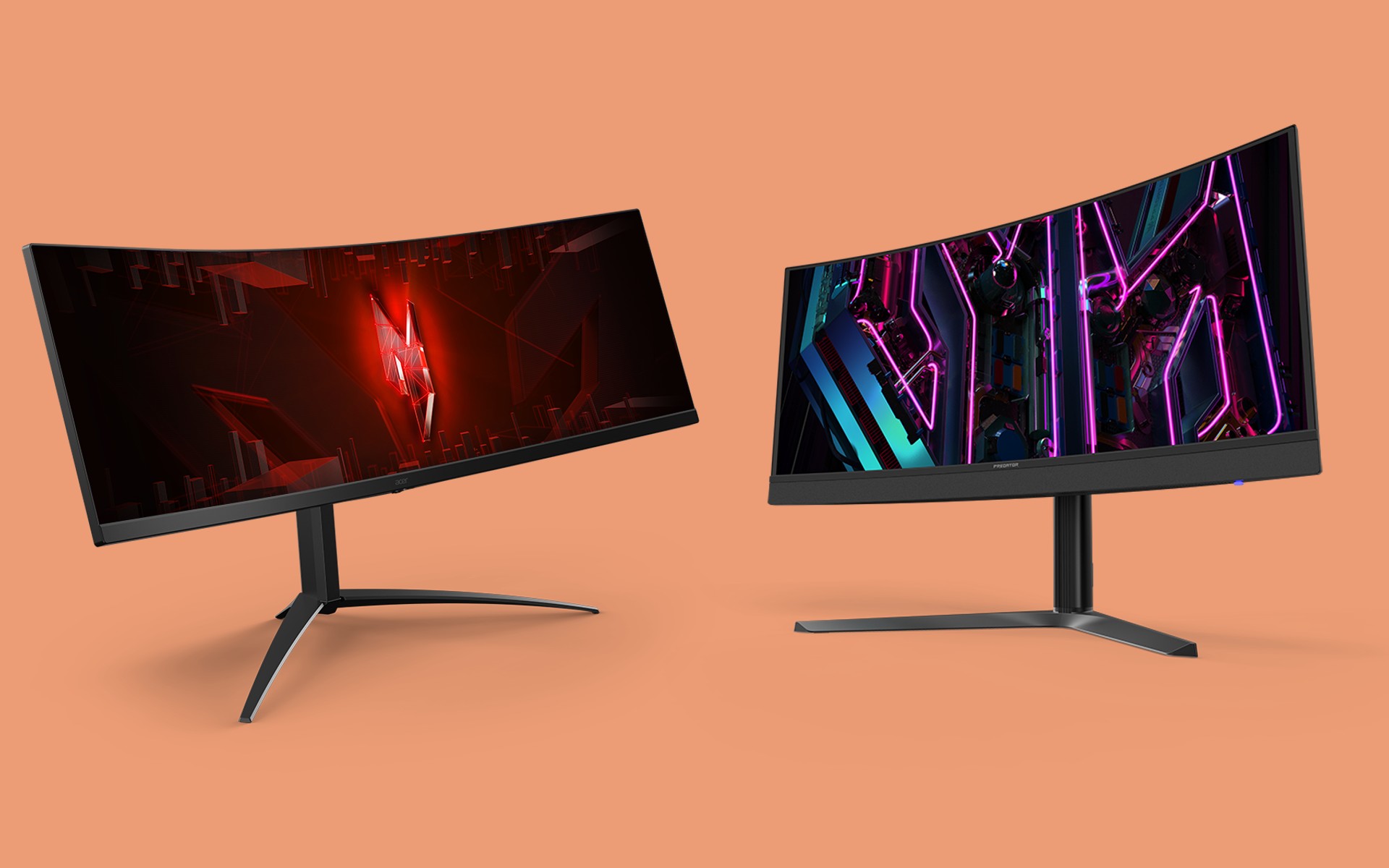 Acer Nitro XZ452 CU V y Predator X34 V, monitores curvos gaming grandes ...