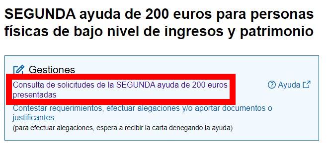 Cómo pedir por Internet la ayuda de 200 euros del Estado para 2024
