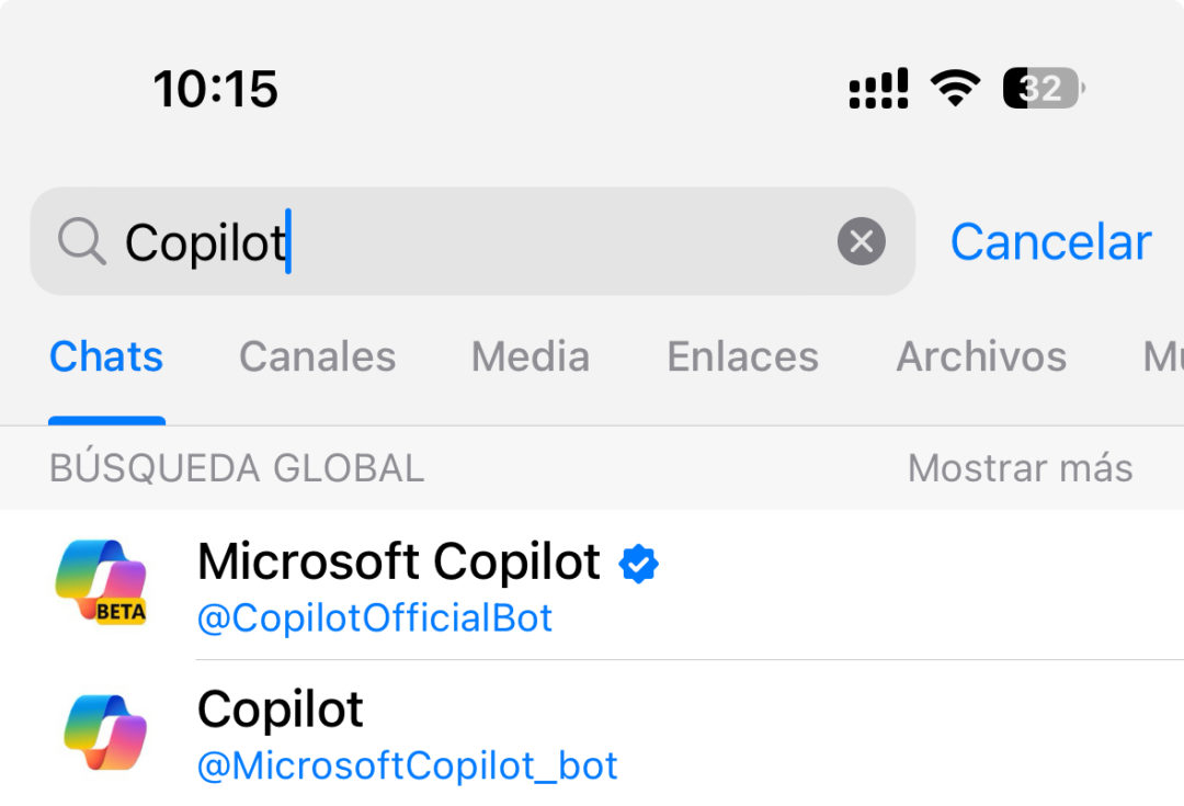 Cómo utilizar el bot de Copilot en Telegram