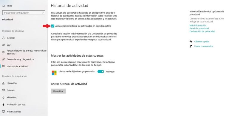Cómo deshabilitar el Historial de Actividad de Windows en Windows 10 y 11