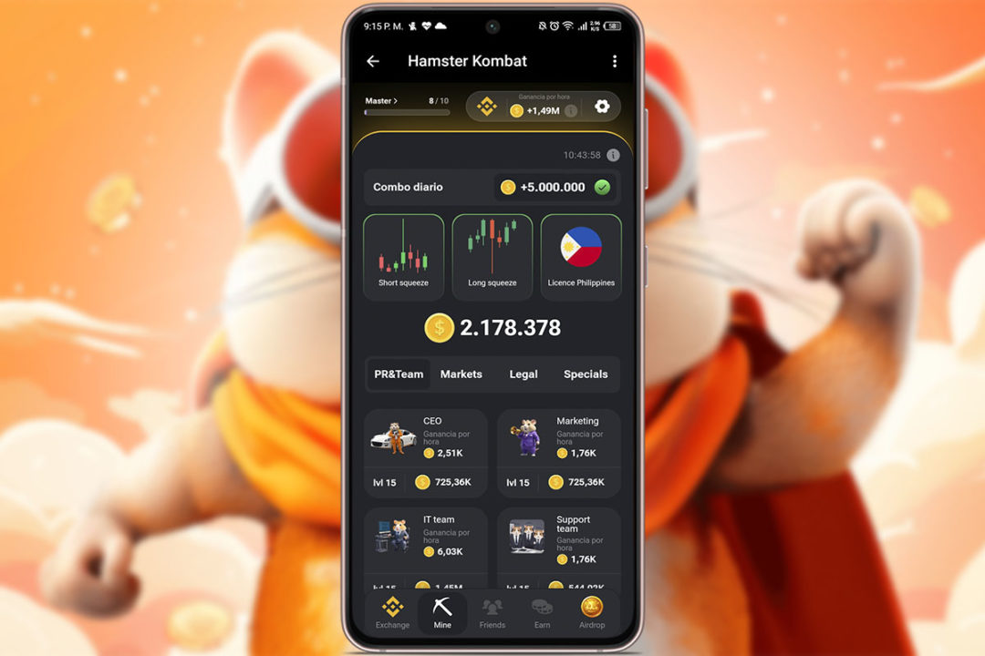 Cómo recibir tokens gratis en Hamster Kombat