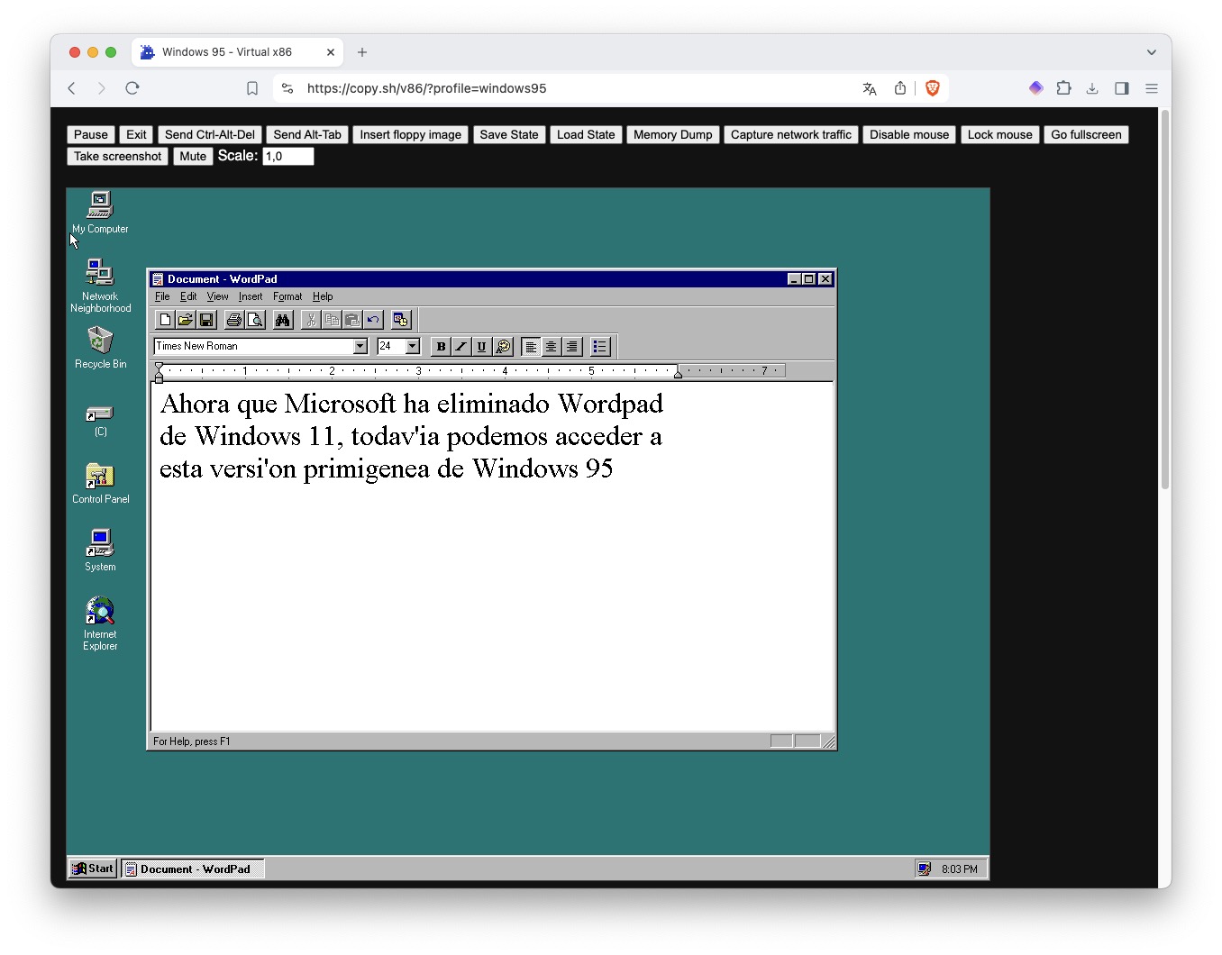 ¿Eres un nostálgico? Así puedes ejecutar Windows 95 en tu navegador