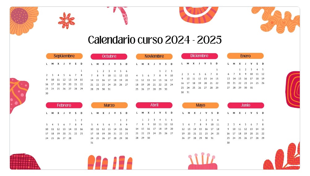 Calendario escolar 2024-2025: más de 100 plantillas y horarios para ...