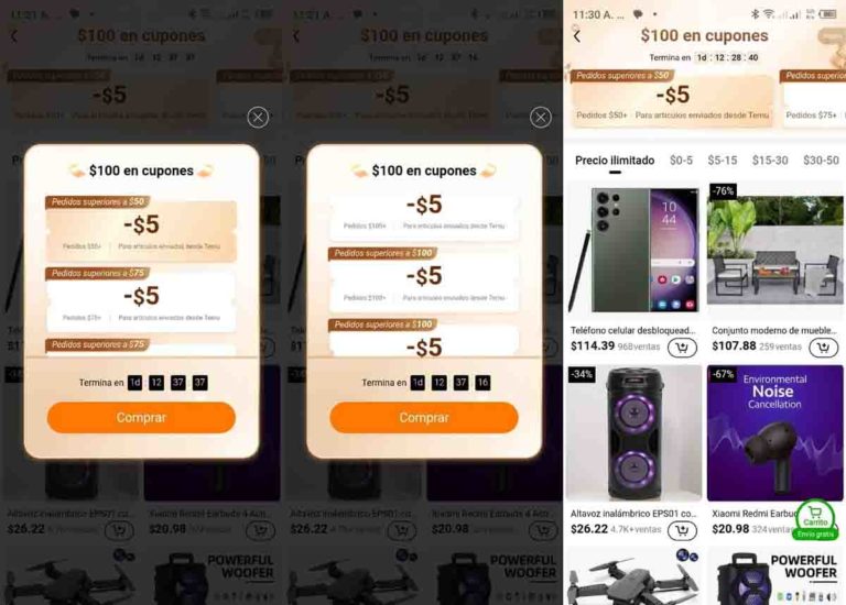 Cómo funciona el kit de cupones de Temu