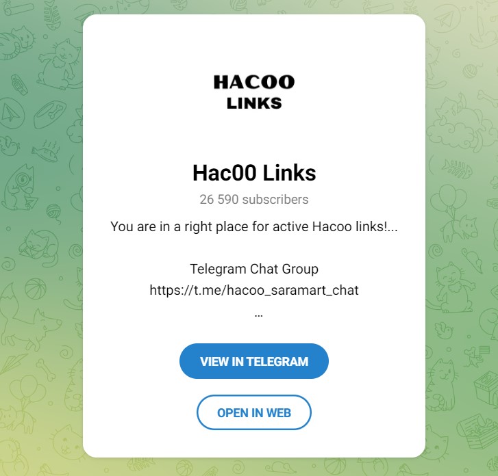 Los mejores canales de Telegram para encontrar links de Hacoo Saramart