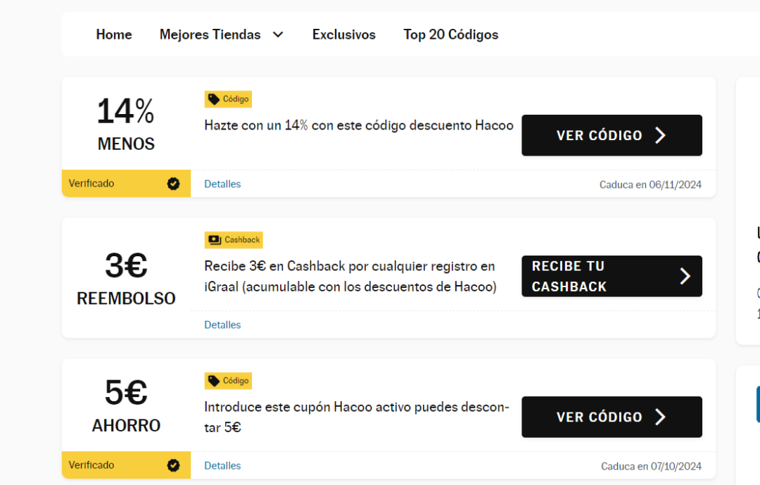 Cómo conseguir cupones y códigos de descuento en Hacoo