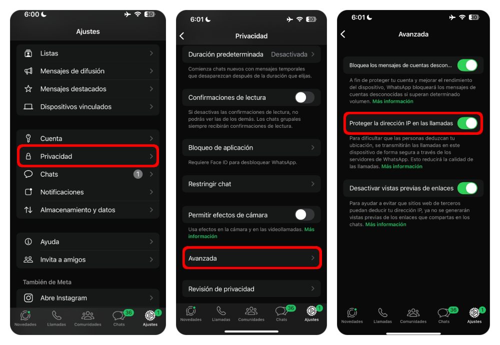 Cómo reforzar la seguridad de tu dirección IP en WhatsApp