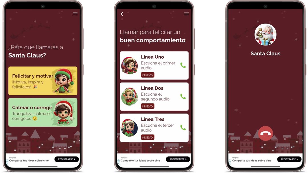 Las mejores apps de llamadas a Papá Noel para sorprender a los más pequeños en Navidad